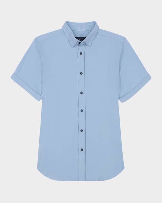 Robert Graham Men's Hammond Textured Short-Sleeve Shirt | Neiman Marcus
