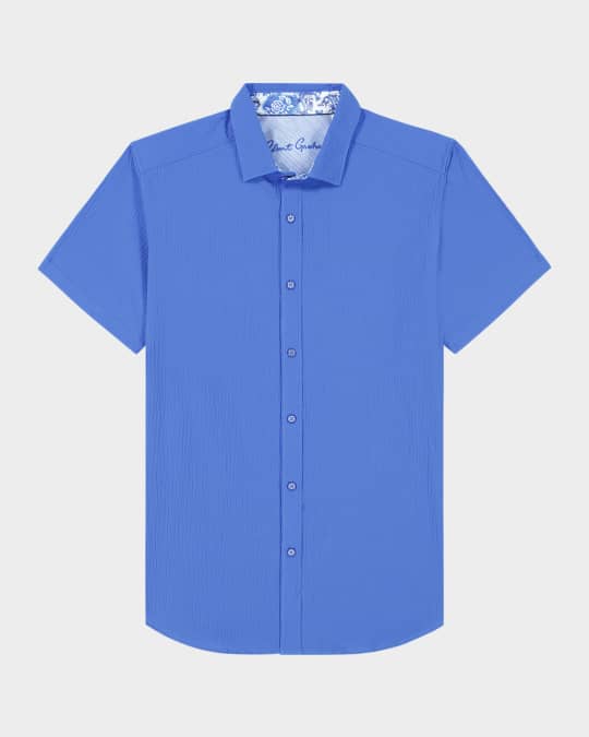 Robert Graham Men's Thresher Textured Short-Sleeve Shirt | Neiman Marcus