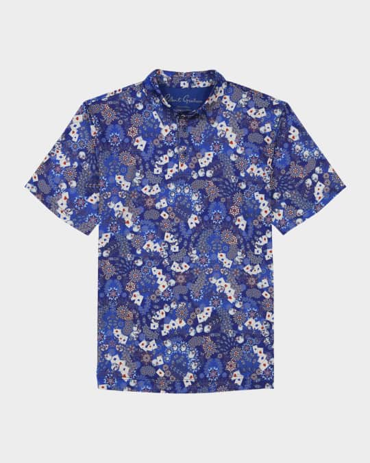 Robert Graham Men's Ace Of Skulls Knit Polo Shirt | Neiman Marcus