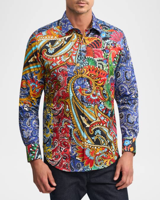 Robert Graham Men's Kattawa Oversized Paisley Sport Shirt | Neiman Marcus