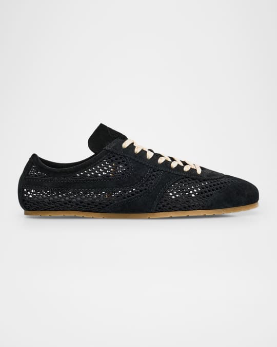 Dries Van Noten Men's Mesh and Leather Low-Top Sneakers | Neiman Marcus