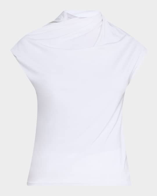 Rosetta Getty Twist Draped High-Neck Top | Neiman Marcus