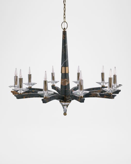 John-Richard Collection Inverness 10-Light Marble Chandelier, 53" Round ...