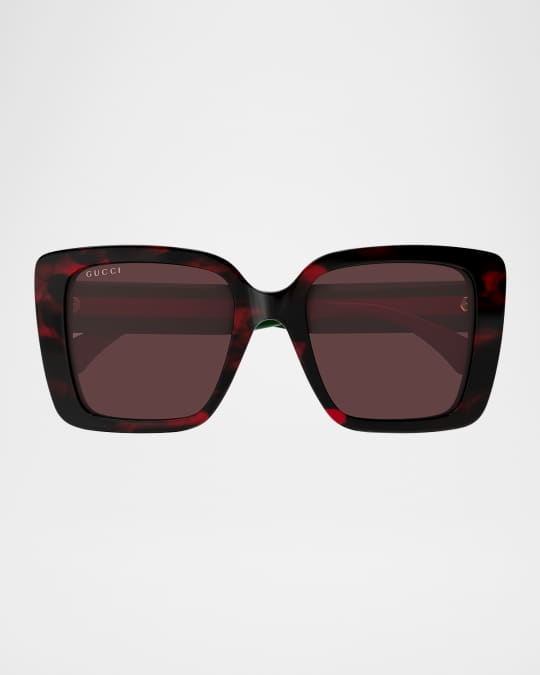 Gucci Acetate Rectangle Sunglasses | Neiman Marcus