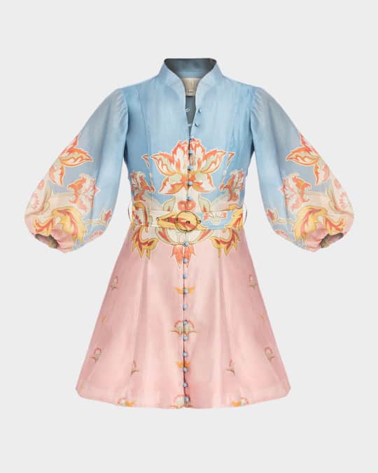 Mestiza New York Valencia Belted Floral-Print Mini Dress | Neiman Marcus