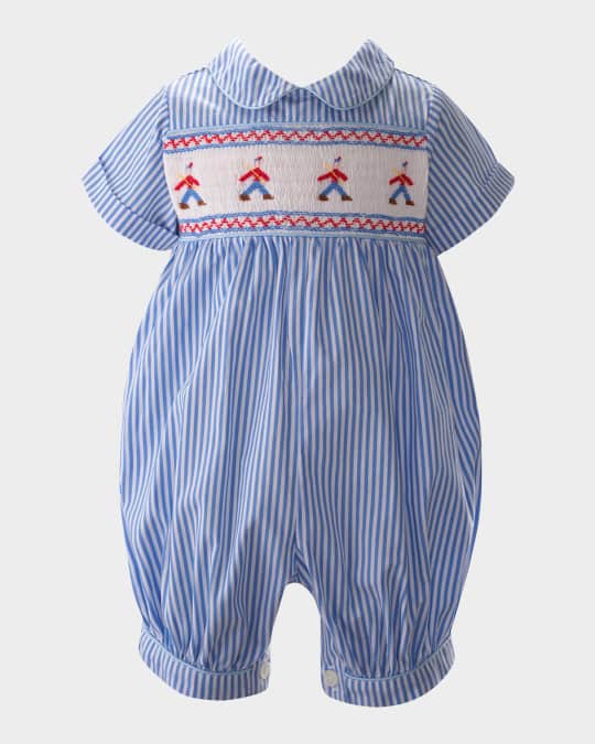 Rachel Riley Boy's Nutcracker March Smocked Playsuit, Size 3M-18M ...