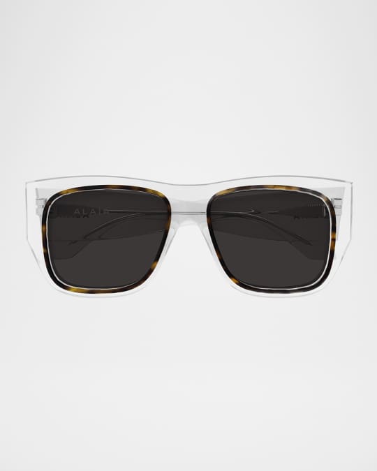 ALAIA Rectangle Acetate Sunglasses | Neiman Marcus