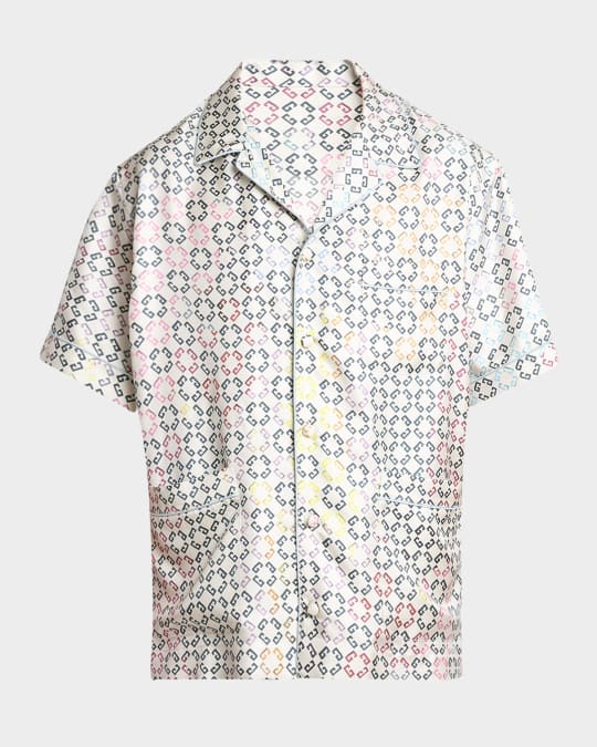 Givenchy Men's Multicolor Monogram Pajama Shirt | Neiman Marcus