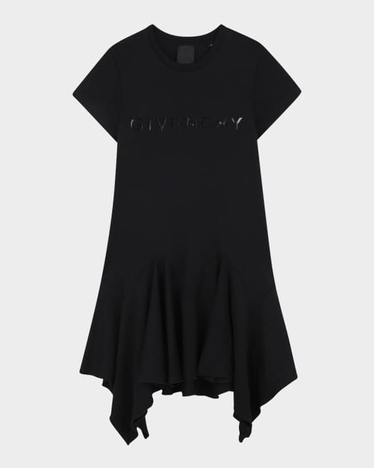 Givenchy Girl's Logo-Print Flounce Dress, Size 4-6 | Neiman Marcus