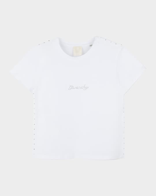 Givenchy Girl's Rhinestone Script Logo-Print T-Shirt, Size 8-14 ...