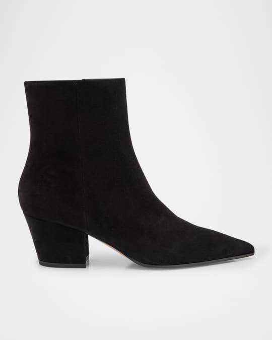 Gianvito Rossi Keinna Suede Zip Ankle Boots | Neiman Marcus