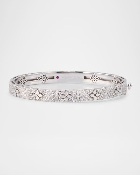 Roberto Coin 18K White Gold Diamond Love In Verona Bangle, 48x58mm ...