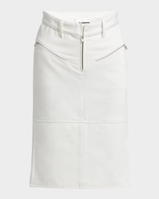 Jil Sander High-Waist Zip-Pockets Biker Skirt | Neiman Marcus