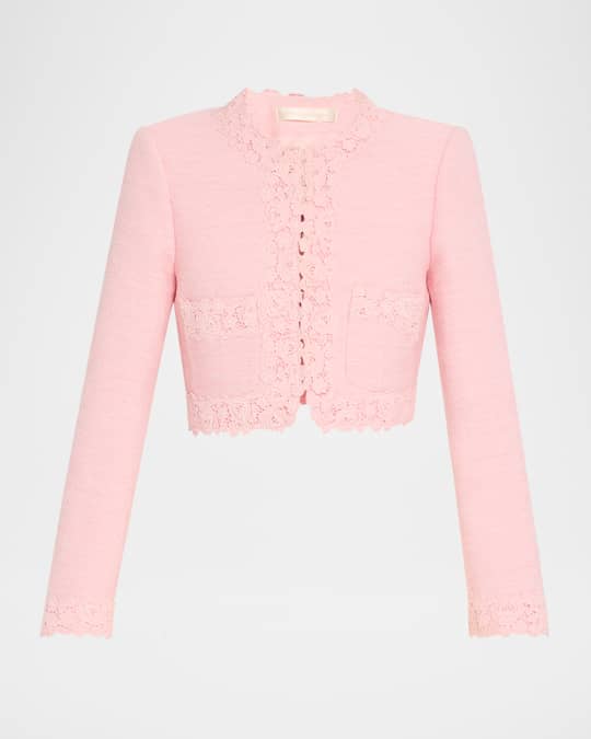 LoveShackFancy Leilana Lace-Trim Jacket | Neiman Marcus