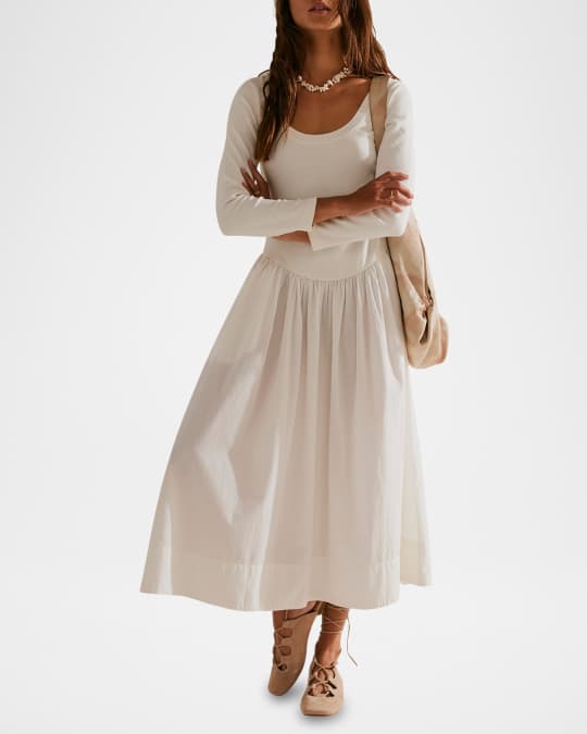 Free People Aelia Drop-Waist Midi Dress | Neiman Marcus