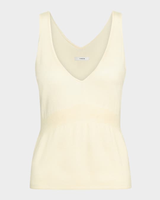 Vince V-Neck Wool-Cashmere Tank Top | Neiman Marcus