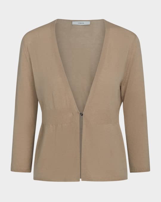 Vince Single-Button Wool-Cashmere Cardigan | Neiman Marcus