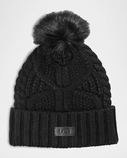 UGG Cable Knit Beanie W/ Pom Pom | Neiman Marcus