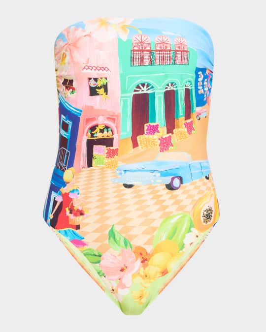 Seafolly Cuba Bandeau One-Piece Swimsuit | Neiman Marcus