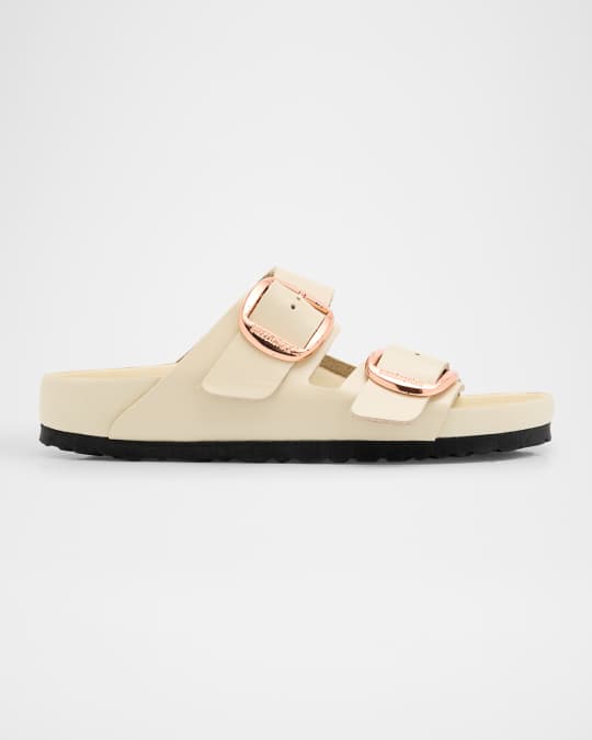 BIRKENSTOCK Arizona Leather Dual-Buckle Slide Sandals | Neiman Marcus
