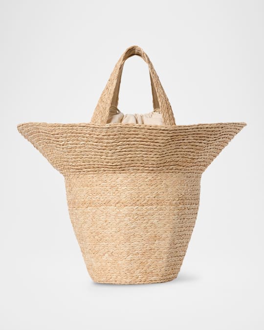 THE ROW Sol Raffia Hat Top-Handle Bag | Neiman Marcus