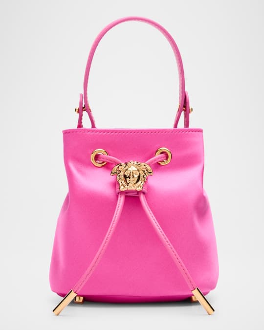 Versace La Medusa Drawstring Satin Bucket Bag | Neiman Marcus