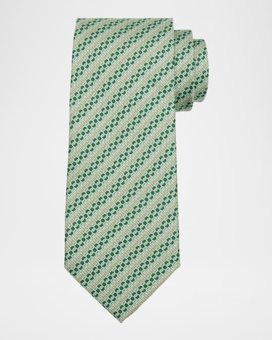 Ferragamo Men's Interlocking Gancio Silk Tie | Neiman Marcus
