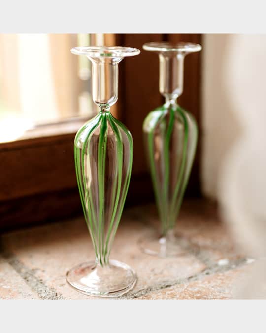 Vietri Nuovo Stripe Candlestick Holders, Set of 2 | Neiman Marcus