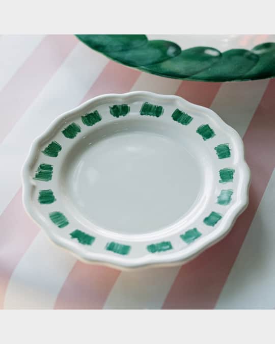 Vietri Lisbon Green Stitch Cocktail Plate | Neiman Marcus