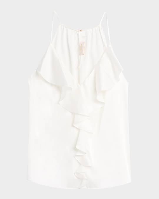 Ramy Brook Bronwyn Ruffle-Trim Tank Top | Neiman Marcus