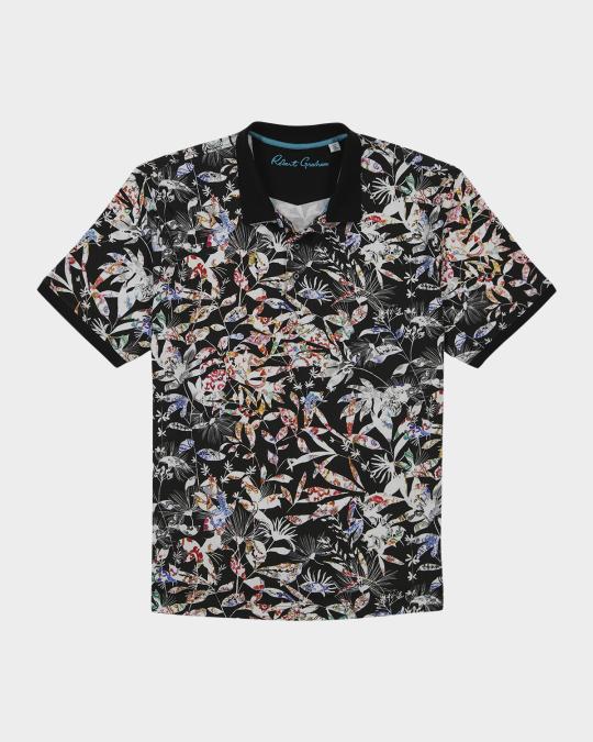 Robert Graham Men's Botanic Bloom Knit Polo Shirt | Neiman Marcus