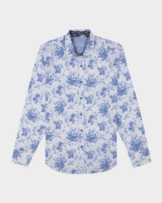 Robert Graham Men's Angola Jacquard Floral Sport Shirt | Neiman Marcus