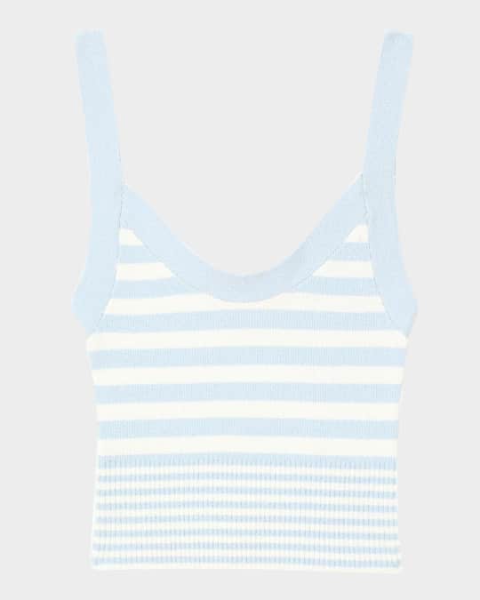 Sandro Bordeaux Striped Knit Tank Top | Neiman Marcus