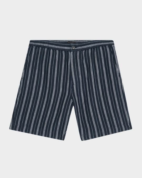 Vince Men's Mesa Stripe Hemp Beach Shorts | Neiman Marcus