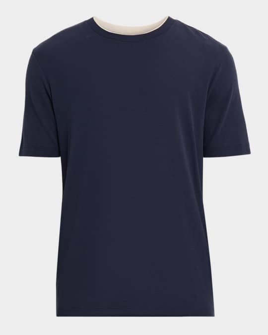 Vince Men's Double-Neck Pima Cotton T-Shirt | Neiman Marcus