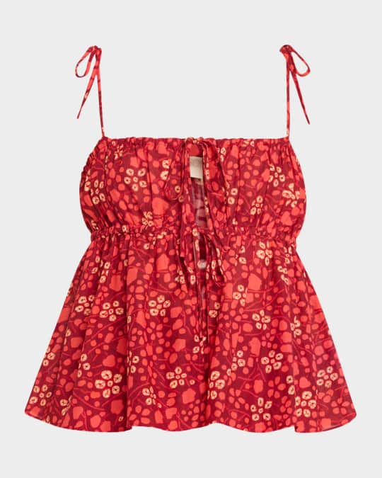 Ulla Johnson Tallulah Tie-Shoulder Top | Neiman Marcus
