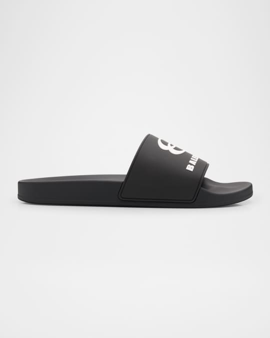 Balenciaga Men's Unity Logo Slide Sandals | Neiman Marcus