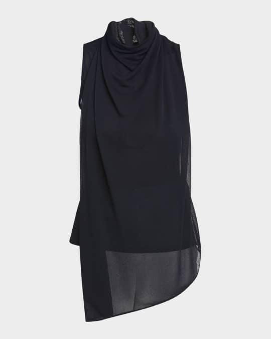 Proenza Schouler Sage Cowl-Neck Crepe Jersey Sleeveless Top | Neiman Marcus