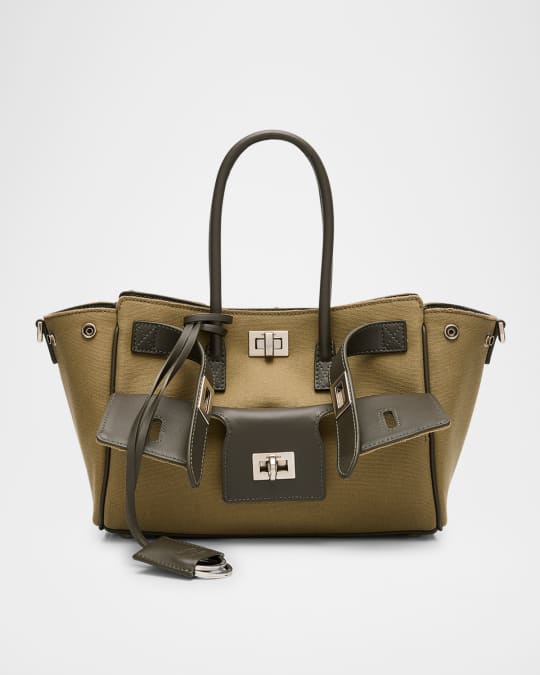 Balenciaga Bel Air Mini Canvas And Leather Tote Bag | Neiman Marcus