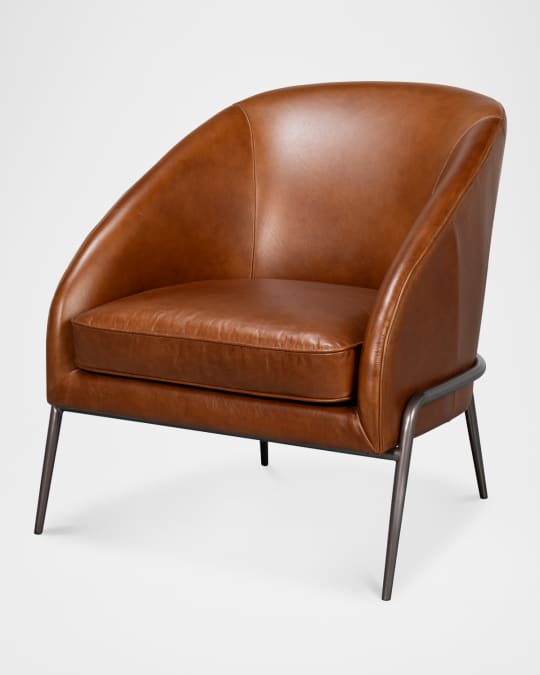Sarreid Havana Brown Leather Chair | Neiman Marcus