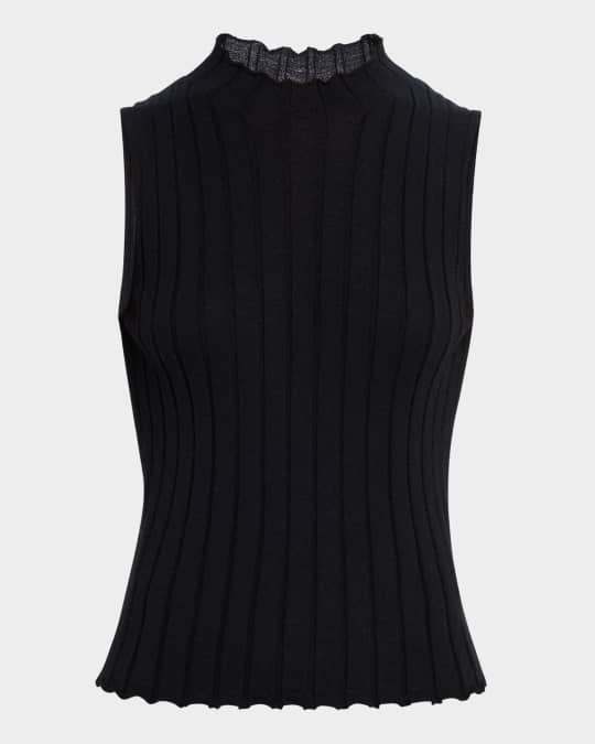 Guest in Residence Rib Mock-Neck Cashmere Shell | Neiman Marcus