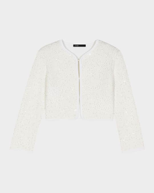 Maje Musselsequin Embellished Stretch Knit Cardigan | Neiman Marcus