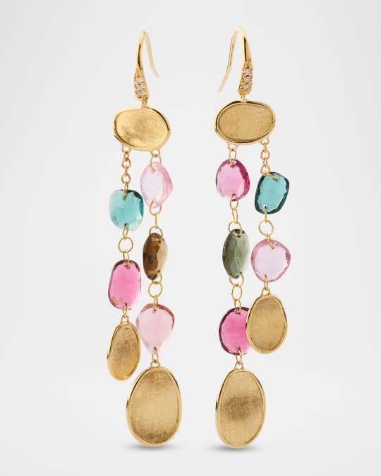 Marco Bicego Lunaria 18K Yellow Gold Multi-Color Tourmaline Drop ...