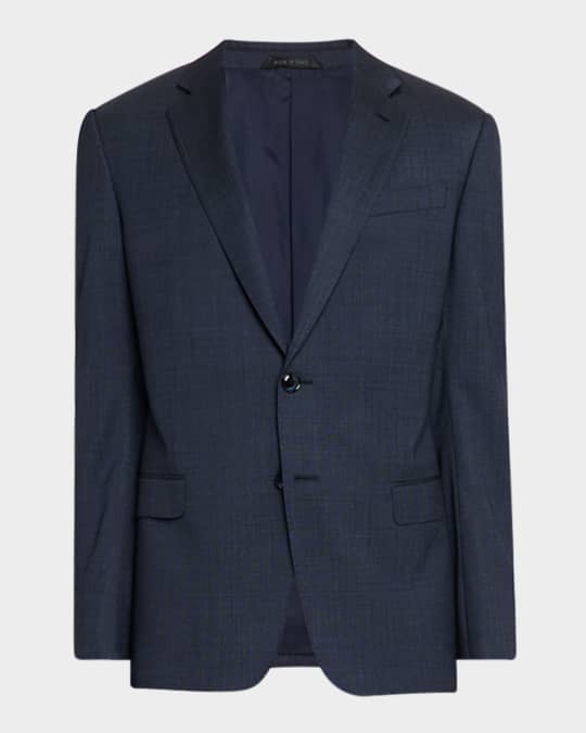 Giorgio Armani Men's Wool and Silk Chambray Two-Piece Suit | Neiman Marcus