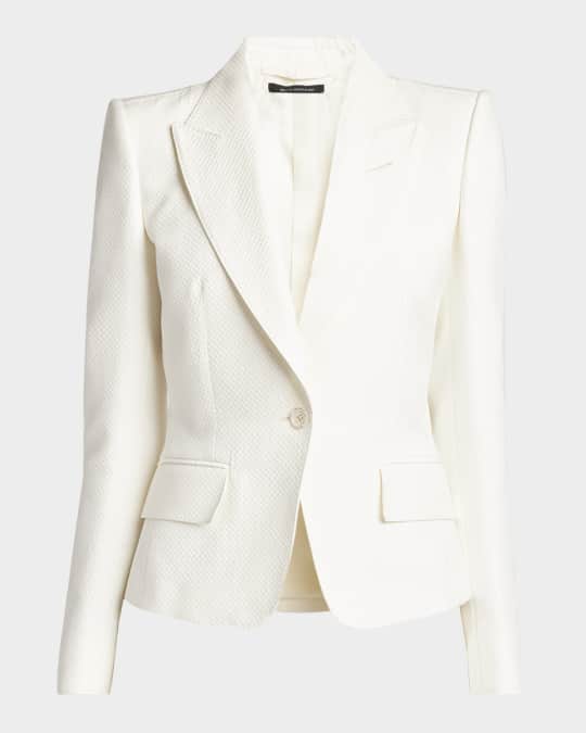 TOM FORD Cotton-Silk Pique Single-Breasted Jacket | Neiman Marcus