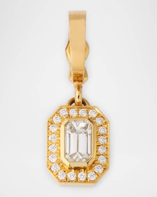 AZLEE Silhouette Small Emerald-Cut Diamond Charm | Neiman Marcus
