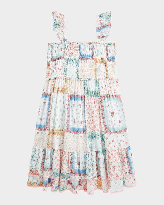 Polo Ralph Lauren Girl's Patchwork-Print Smocked Dress, Size 7-14 ...