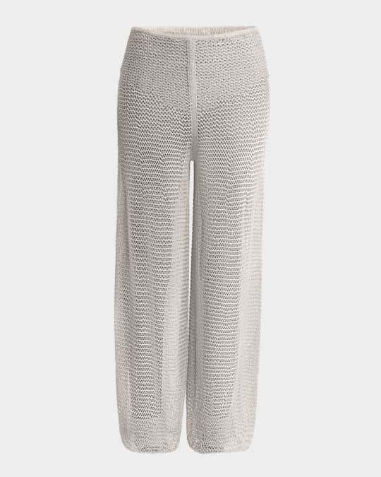 ALAIA Chainmail Mesh Knit Wide-Leg Balloon Pants | Neiman Marcus