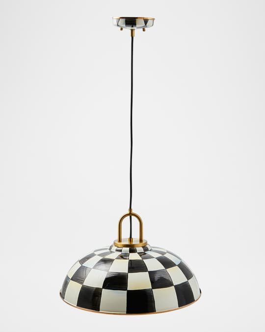 MacKenzie-Childs Courtly Check 18" Dome Pendant Lamp | Neiman Marcus