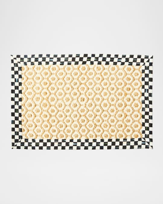 MacKenzie-Childs Courtly Check Natural Honeycomb Jute Rug, 2' x 3 ...